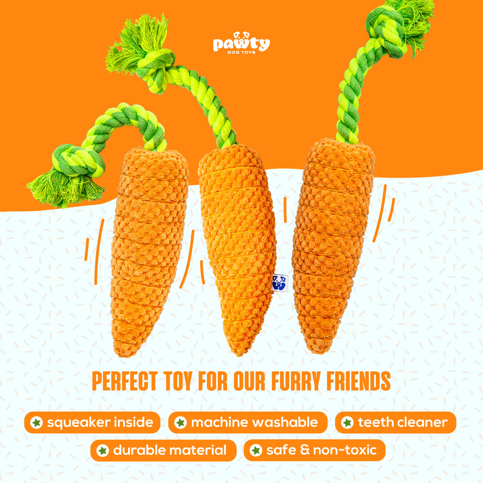 CARROT TUG ROPE INTERACTIVE DOG TOY | PAWTY Dog Toys – Pawty
