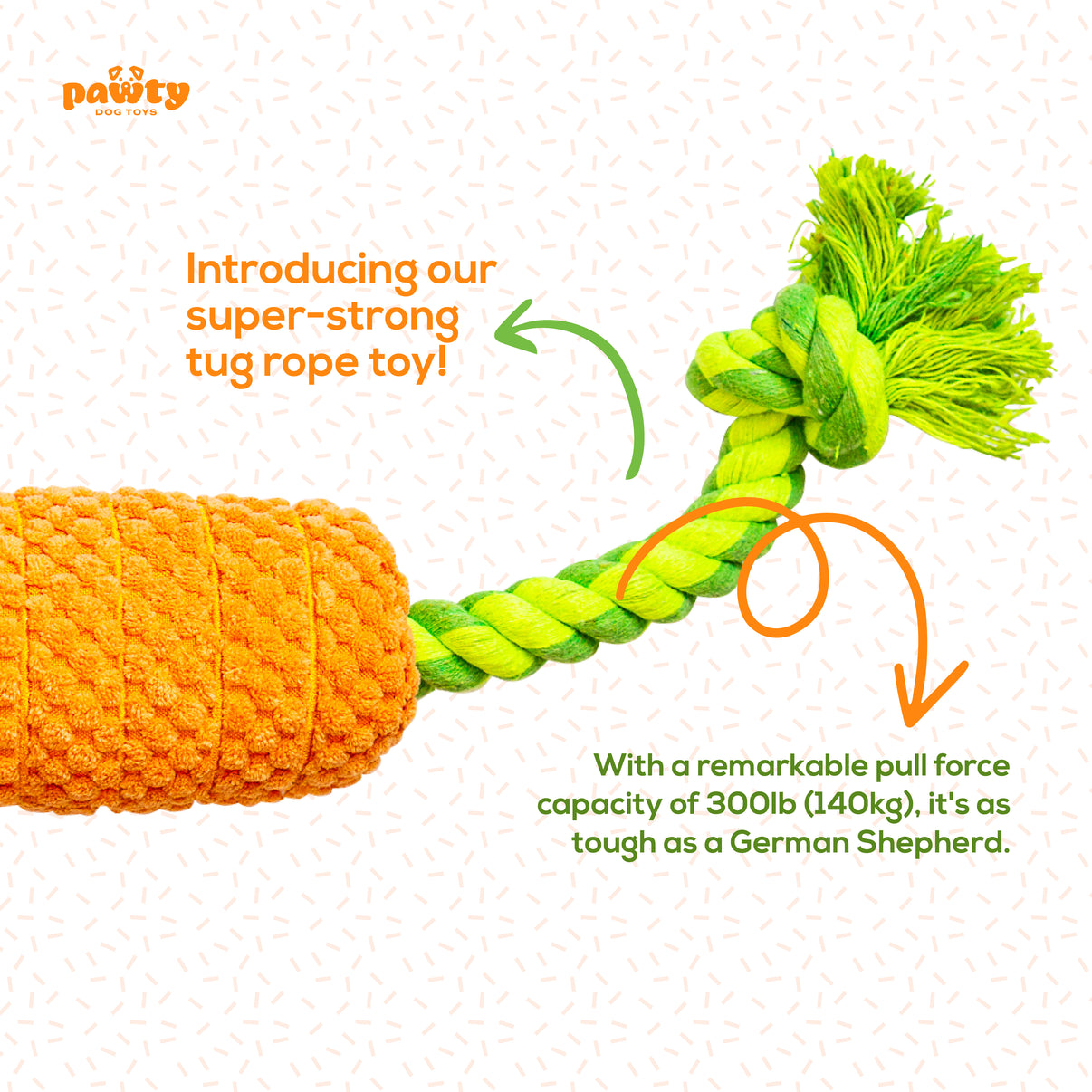 CARROT TUG ROPE INTERACTIVE DOG TOY | PAWTY Dog Toys – Pawty